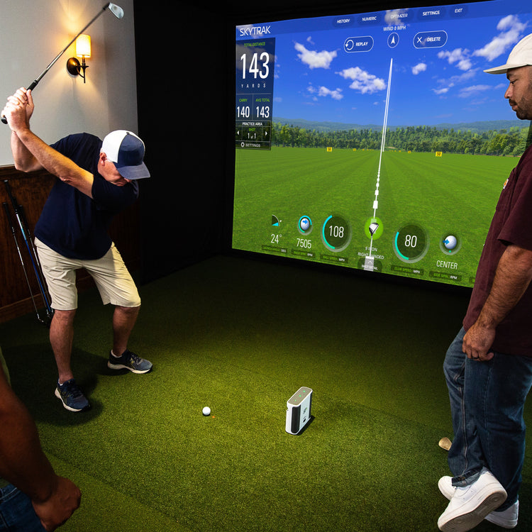 SkyTrak+ Golf Simulation Bundle with Launch Monitor, Shield, Club Data ...